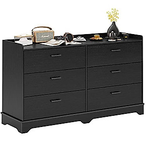 Hasuit 6 Drawer Double Dresser, Modern Storage Tower Dressers & Chests of Drawers, Large Clothing Organizer for Bedroom