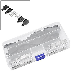 Boxwizard 20pcs/set Type A 2.0 USB Port 4 Pin Socket Adapter with Black Plastic Housing