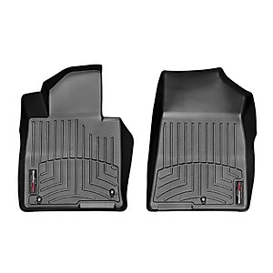 WeatherTech Custom Fit FloorLiners for Sonata, Sonata Hybrid, Sonata Plug-in Hybrid, Optima - 1st Row (446661), Black