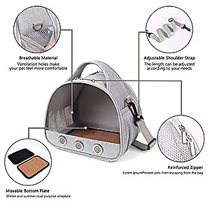 YUDODO Hedgehog Carrier Guinea Pig Carrier Bag Hamster Rat Pouch Gerbil Sugar Glider Portable Pet Travel Handbag Small Animal Carrier Flying Squirrel Carrier (Grey)