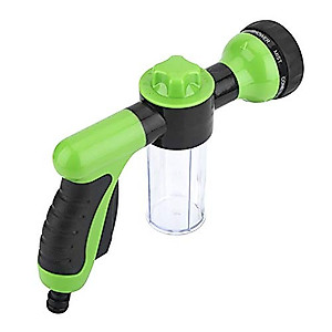 Garden Hose Nozzle, High Pressure Spray Car Washer Foam Water Gun Cleaning Tool Washer 6m Heavy Duty 8 Adjustable Watering Patterns(Green)
