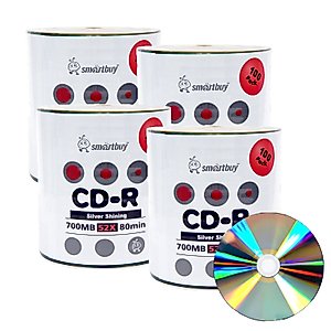 Smartbuy 400-disc 700mb/80min 52x CD-R Shiny Silver Top Blank Recordable Media Disc