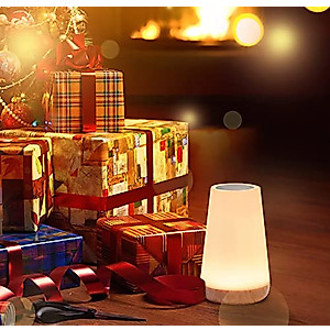 AMEXI Table lamp LED Touch Sensor Bedside lamp + dimmable Warm White Light,Used in lamp for Kids Room Room,Corridor, Living Room USB Rechargeable Night Light (Beige)