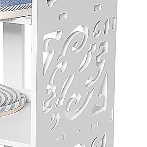 ZUQIEE Shoe Rack 5-Tier Wood Storage Stand Free Standing Shoe Organiser Shelf, White, 15.7 X 9.1 X 35.4inch Shoe Rack