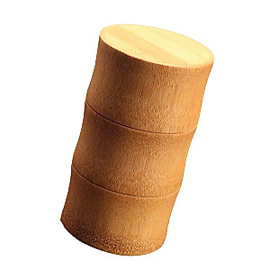 Haokaini Food Storage Jar Airtight Bottles Natural Bamboo Tea Jar Portable Columnar Coffee Canister Storage Jar With Lid For Nuts Spices Tea Leaves