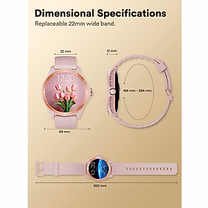 Quican Fitness Smart Watch for Women, iOS Android Compatible Bluetooth Watch, Activity Tracker with Heart Rate/Sleep Monitor/Calorie Counter, Reloj Inteligente Support 100 Sports, IP68 Waterproof