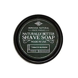 MNSC Tobacco Blossom Artisan Small Batch Shave Soap for a Naturally Better Shave - Smooth Shave, Hypoallergenic, Prevent Nicks, Cuts, and Razor Burn, Handcrafted in USA, All-Natural, Plant-Derived