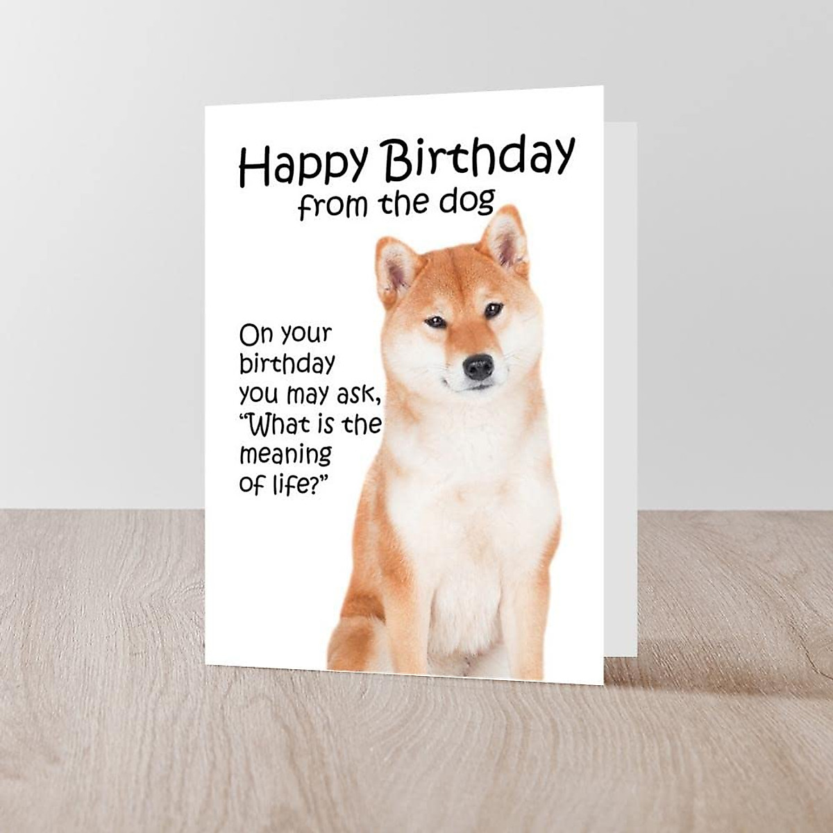 CafePress Funny Shiba Inu Birthday Greeting Cards Folded Greeting Card Matte