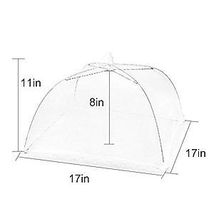 (6 Pack) Omont Pop-Up Food Cover Tents, 17 Inch X17 Inch Food Mesh Cover, Reusable and Collapsible Outdoor Picnic Food Cover Net,Suit for Parties Picnics,BBQs