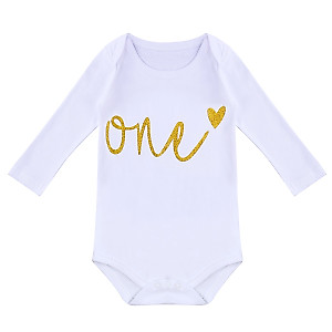 ODASDO It’s My 1st Birthday Baby Girl Cake Smash Outfit Cotton Long Sleeve Romper Bodysuit + Princess Tutu Tulle Party Skirt + Shiny Sequins Bowknot Headband 3pcs Clothes Set Photo Props Light Pink