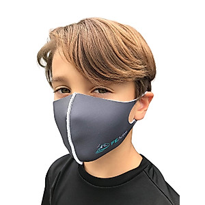 FE Active Kids Face Mask - Made in The USA Breathable, Washable, Unisex Athletic Reusable Masks for Outdoors, Sports Activities. Light, Soft, Quick Dry Fabric Children Mouth Cover Protection (2 Pack)
