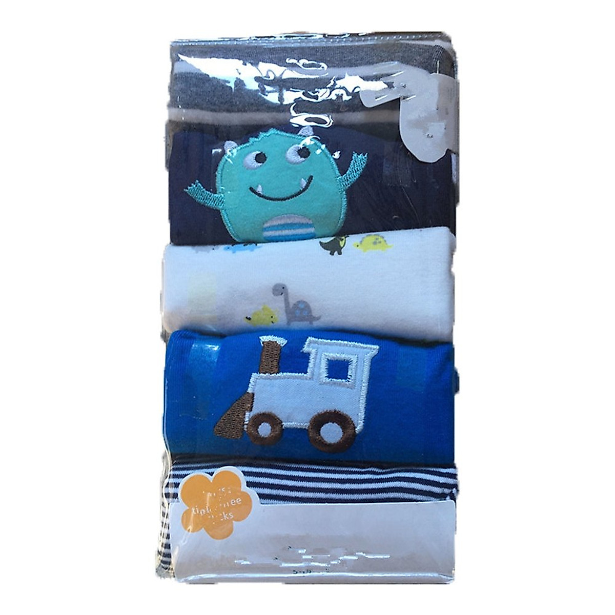 Monvecle Baby Boy 5pcs Pack Newborn to Toddler Cotton Long Cartoon Pants Gift Set 24M
