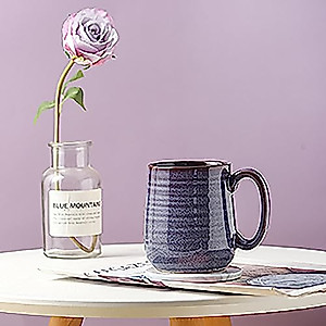 Coffee Mugs Set, 12 oz Coffee Cups Set of 4 with Big Handle, Tikooere Ceramic Coffee mugs for Tea,Milk,Cereal, Porcelain Mugs for Women Christmas Housewarming Gift, Dishwasher & Microwave Safe, Purple