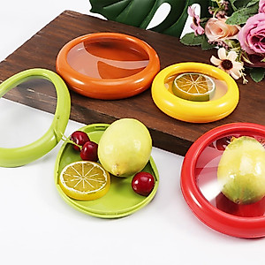 4 PCS Avocado Saver Tomato Holder, Fresh Stretch Pod Lemon Tomato Saver and Storage Keeper Reusable Storage Containers for Fridge Ideal for Apples, Garlic(as shown)