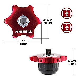 Powerbuilt 1/4-Inch Drive 2 in 1 Thumb Ratchet & Bits Driver, Finger Ratchet,Red,941248