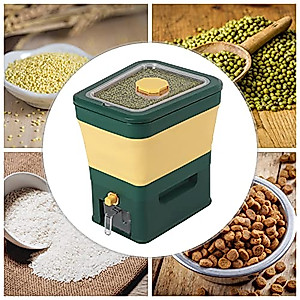 Rice Food Storage Containers, Collapsible 11.6 to 26 Lbs Rice Dispenser with Airtight Locking Lid, Grain Container Food Storage Bin for Kitchen, Dog Pet Cat Flour Sugar Kitchen Pantry Holder
