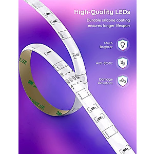 Govee Smart WiFi LED Strip Lights, 32.8ft RGB Light Strips Work with Alexa & Google Home, App Control Music Sync Lights with Protective Coating, Led Lights for Bedroom, Kitchen, Party, Ceiling