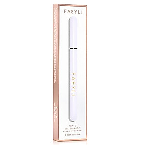FAEYLI MAKEUP Ultra-Fine Felt-Tip or Microtip Liquid Eyeliner Pen White Waterproof Quick Drying Formula,021 Fl. Oz