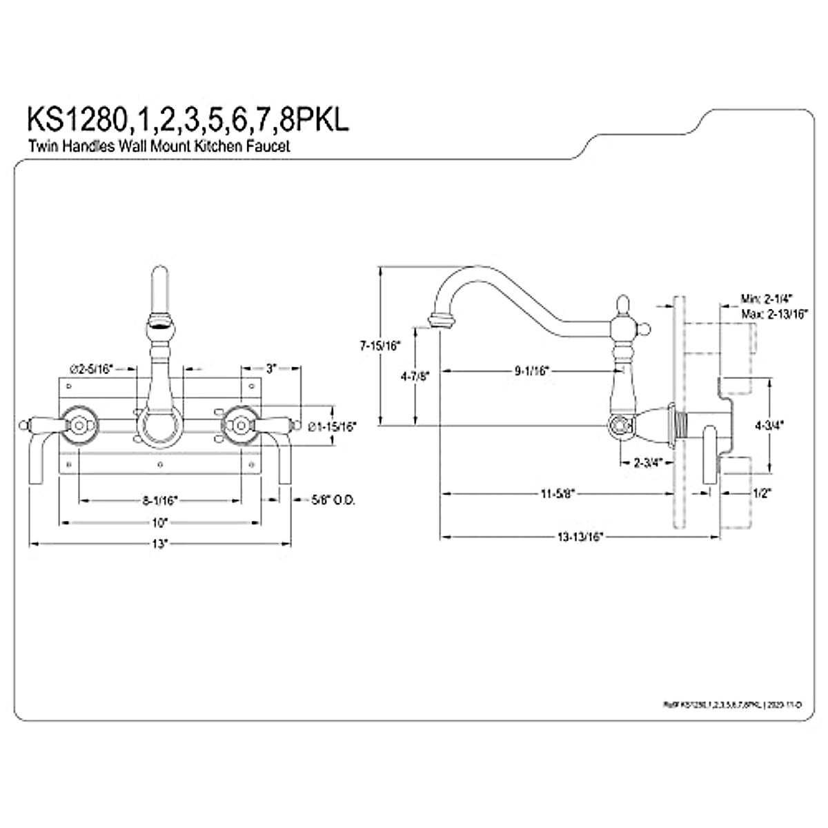 Kingston Brass KS1280PKL Duchess Kitchen Faucet, Matte Black