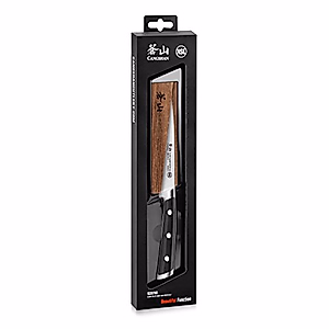 Cangshan TS Series 1020588 Swedish 14C28N Steel Forged 5-Inch Serrated Utility Knife and Wood Sheath Set