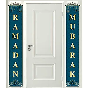 Pudodo Ramadan Mubarak Porch Banner Eid Mosque Islamic Holiday Front Door Party Decoration