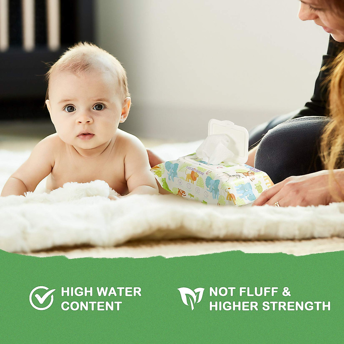 Baby Wipe - HAPPY BUM Baby Wet Wipes, Baby Water Wipes Unscented, 8 Packs, 640 Count