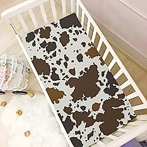 Cow Print Fitted Crib Sheet for Girls and Boys,Soft Breathable Baby Sheet for Standard Size Crib Mattress 21164070