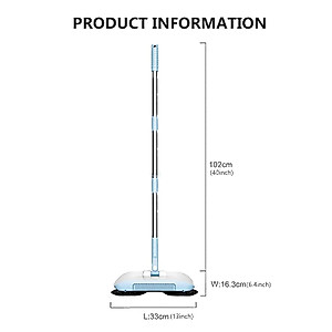 Hand Push Sweeper, 3 in 1 Household Sweeper Vacuum Cleaner, Crumb Sweeping Mop, Easy to Use Microfiber Mop Home Cleaning Tool for Home Use (Blue)