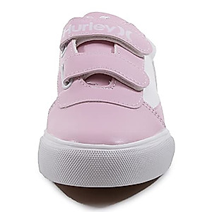 Hurley Kids Adjustable Sneakers for Toddlers Little Kids and Big Kids Boys and Girls Unisex-Child White Pink 2