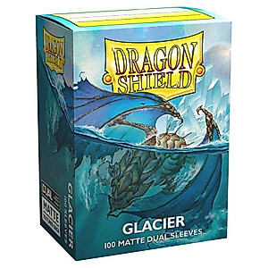 10 Packs Dragon Shield Dual Matte Glacier Standard Size 100 ct Card Sleeves Display Case