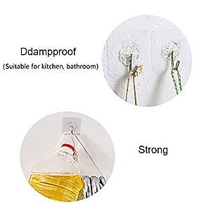 CMANI Wall Hooks 17lb(Max) Transparent Reusable Seamless Hooks,Waterproof and Oilproof,Bathroom Kitchen Heavy Duty Self Adhesive Hooks,10 Pack…