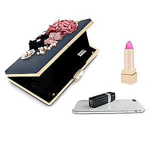 Fozehlad Floral Clutch Evening Bag for Women Flower Clutch Purse for Bridal, Wedding,Party and Prom