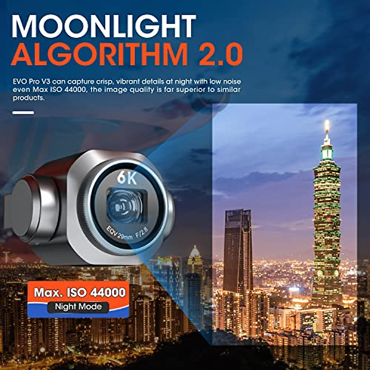 Autel Robotics EVO 2 Pro V3 Drone: 2023 Newest EVO II Pro V3 Rugged Bundle, Son-y 1" CMOS Sensor & 6K HDR Video, Moonlight Algorithm 2.0, Max. ISO 44000,12-Bit DNG, F2.8 - F11 Aperture, (Worth $759) 6.4" Smart Controller SE, 15KM Image Transmission, SkyLi