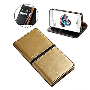 YZKJSZ Wallet Case for Oppo Reno 6 Pro 5G, Flip PU Elegant Retro Leather Case with Credit Card Slots and Stand Protective Cover for Oppo Reno 6 Pro 5G (6.55") - Golden