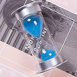 Hourglass Sand Timer 5/10/15/30/45/60 Minutes Sand Glass Timer for Romantic Mantel Office Desk Book Shelf Curio Cabinet Christmas Birthday Gift Kids Games Classroom Kitchen Home Dec (5 min, Blue)