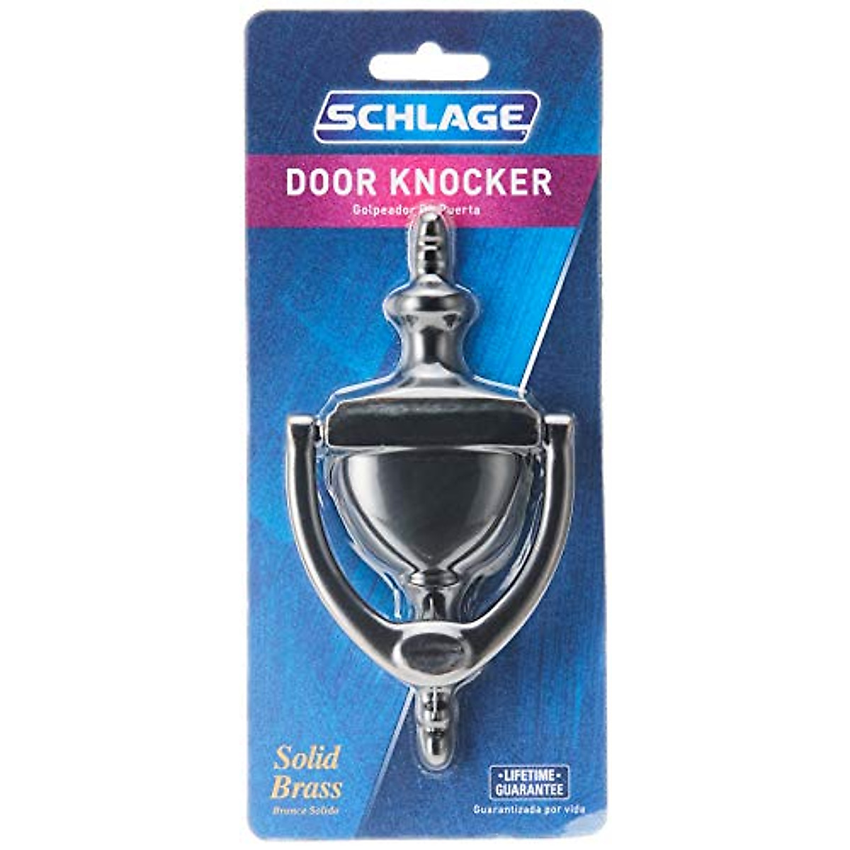 Schlage SC2-3125-716 5-5/16-Inch Solid brass Door Knocker, Aged Bronze