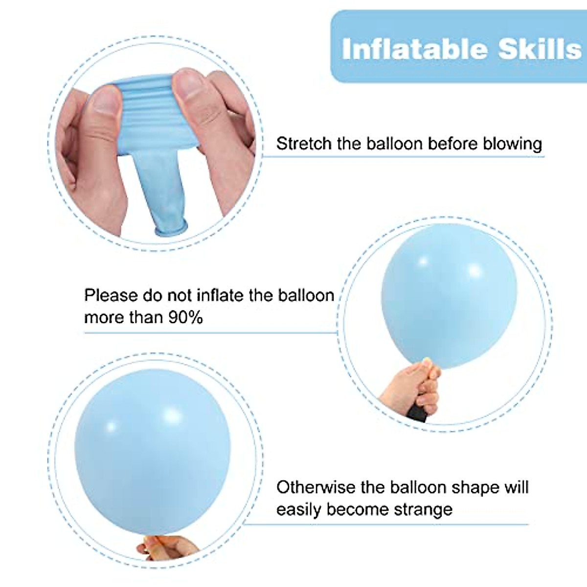 RUBFAC Slate Blue Balloon Arch Kit, Pastel Blue Gray Sand White Latex Party Balloons for Wedding Reception Banquet Engagement Bridal Shower Decoration