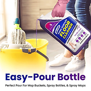 Surface Floor Cleaner Concentrate - Marble, Stone, Tile, Vinyl, Laminate, Linoleum - Multi-use - Super-Concentrated - Safe & Gentle - Removes Dirt, Stains, Odors - Lavender Scent - 1 Gallon (128 oz.)