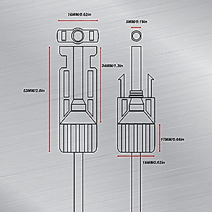 weideer Solar Panel Extension Cable 20FT 12AWG Connector Cable with Female and Male Extension Cable Wire Adapter Kit (20FT Red + 20FT Black) K-V001-12-20
