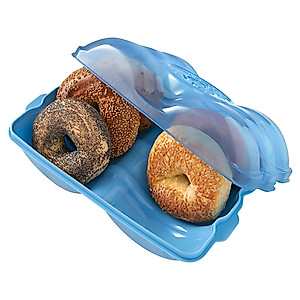 Bagel Fresh Container (1 Count, Holds 6) Fresh Bagel Keeper & Airtight Container for Bread Storage - Bagel Saver Container - Eco Friendly, Reusable Bagel Storage Container