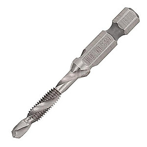 Yakamoz 6pcs SAE HSS Combination Drill Tap Bit Set Deburr Countersink Drill Bit with 1/4 Hex Shank