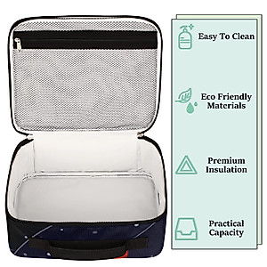 Solar System Planet Print Insulated Lunch Box for Boys Girls Adult, Reusable Back to School Lunch Bag, Leakproof Meal Prep Tote Kit Cooler Bag Lunch Tote Bag for Work Beach Outdoor