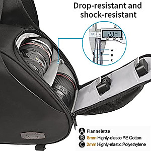 CADeN Camera Bag Sling Shoulder Bag Camera Case Waterproof with Rain Cover Tripod Holder, Compatible for DSLR/SLR Cameras (Canon Nikon Sony Pentax) and Accessories Shoulder Camera Bag