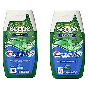 Crest Complete Whitening Plus Scope Tartar Control Toothpaste, Minty Fresh Liquid Gel, 4.6 Oz (130g) - Pack of 2