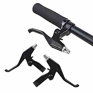 WAKE Bicycle Brake Levers 2pcs Mountain Bike Brake Handles 4 Finger 2.2cm Diameter for Most Bicycle, Road Bike, MTB, BMX, Cycling (Aluminum Alloy, Black)