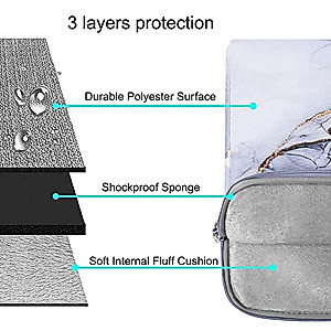 MOSISO Laptop Shoulder Bag Compatible with MacBook Air/Pro,13-13.3 inch Notebook, Compatible with MacBook Pro 14 inch 2023-2021 A2779 M2 A2442 M1, Messenger Bag with Belt Marble MO-MBH289