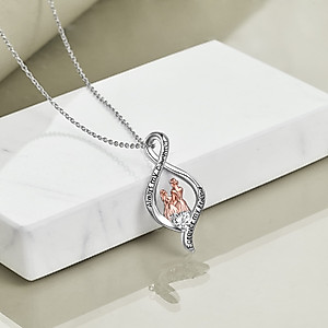 WINNICACA Mom and Daughter gifts S925 Sterling Silver Daughter & Mother Necklace to My Daughter Birthday Gifts for Daughter from Mom I Love You Forever Infinity Pendant Jewelry to My Adult Daughter