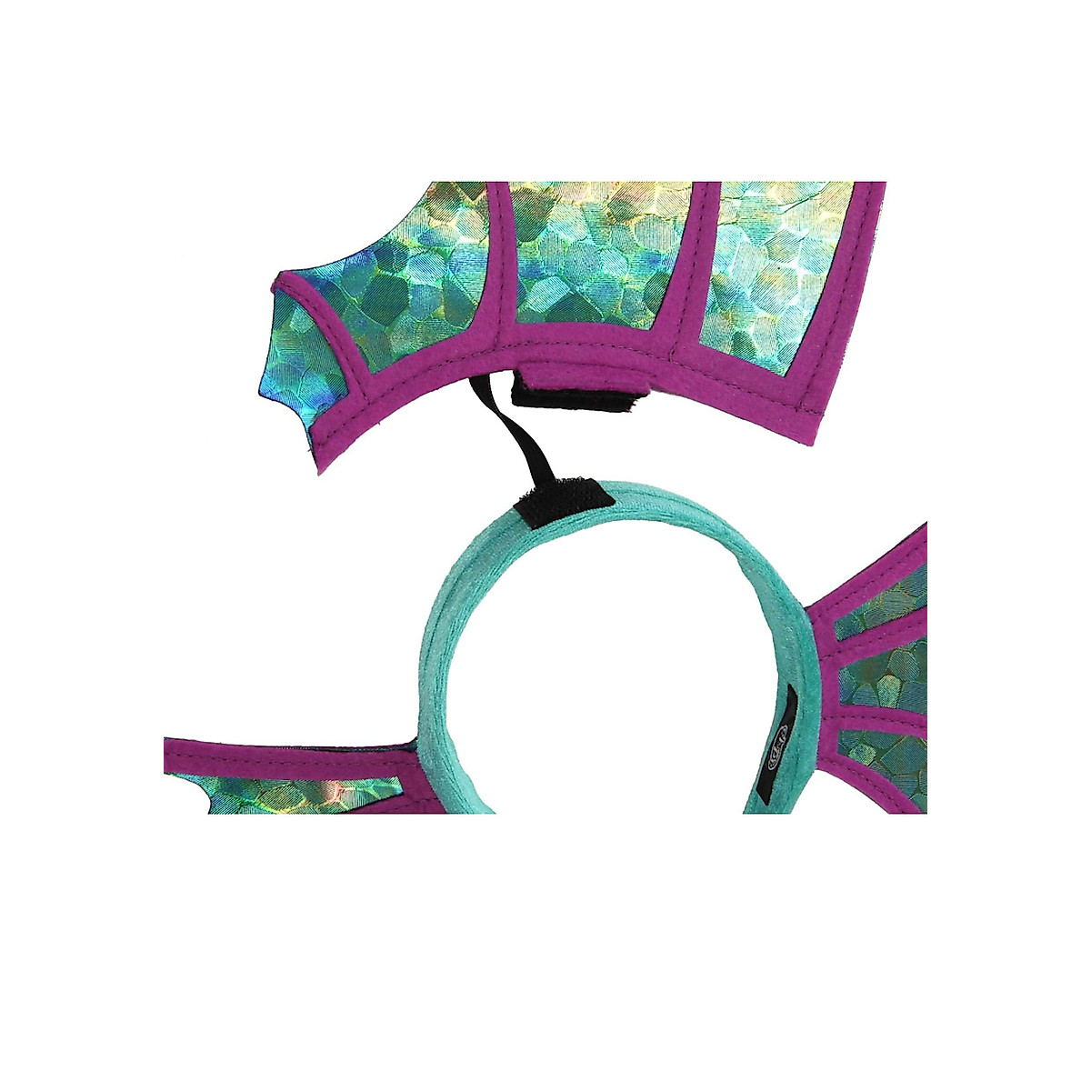 Seahorse Shimmer Sparkle Fin Headband - Velvet Fabric with Felt Wings, Lightweight and Comfortable