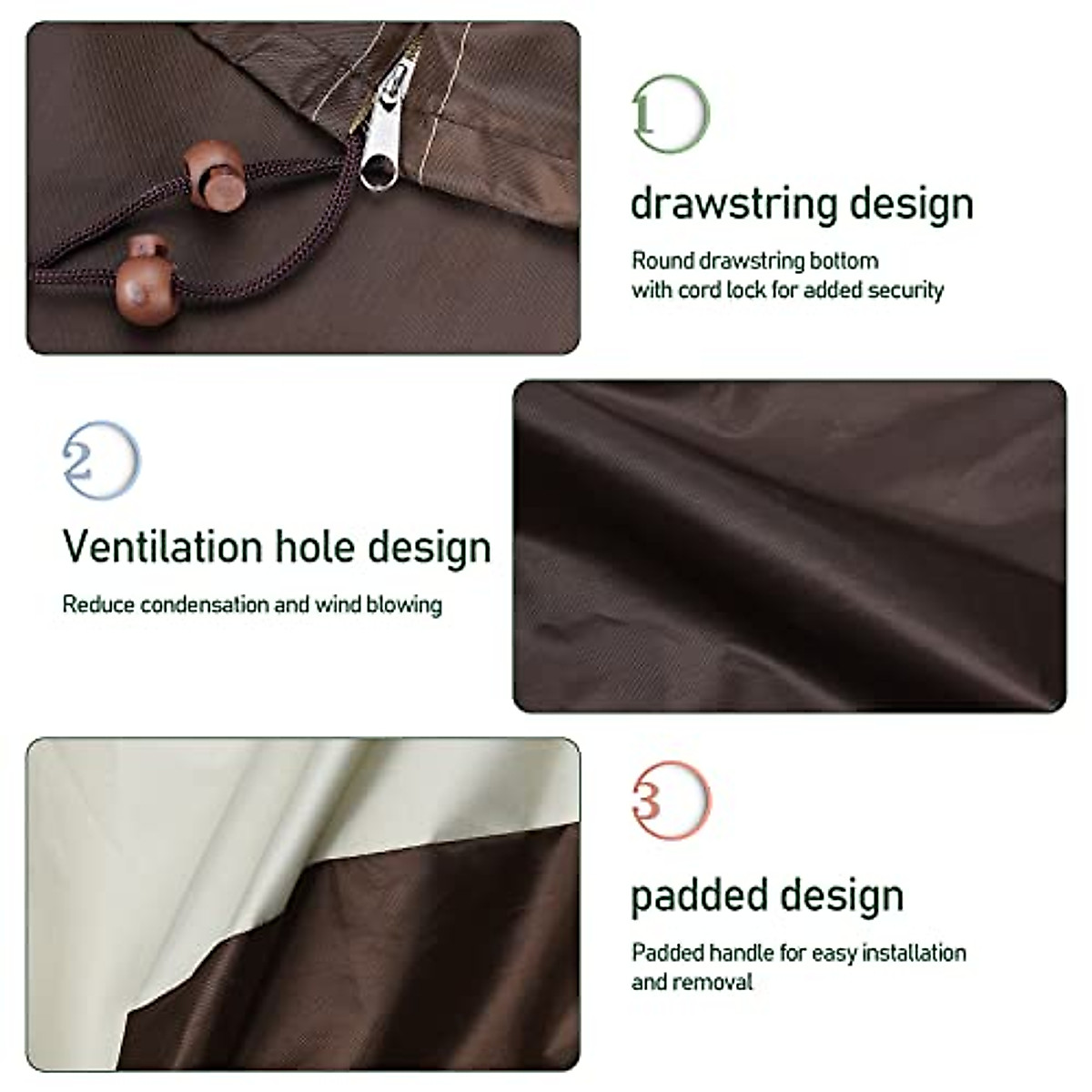 RTWAY Patio Hanging Chair Cover, Egg Swing Chair Cover Waterproof Heavy Duty Outdoor Furniture Protector Cover, 74.8'' L x 45.3''W