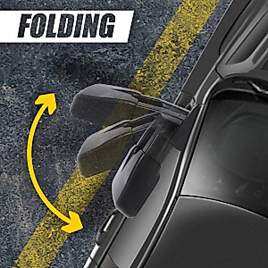 Auto Dynasty Power Heated Extendable Tow Mirrors Compatible with Ford F-150 15-18 (8-Pins), Driver and Passenger Side, Black